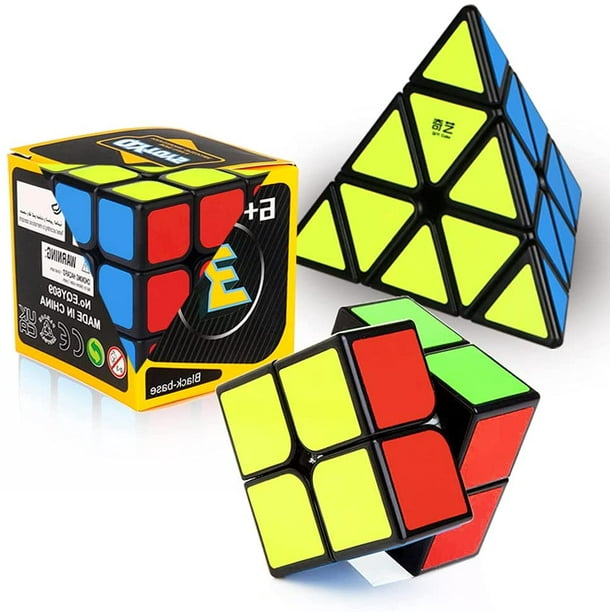 Speed Cube Set, Magic Cube Set of 2x2x2 3x3x3 Pyramid Cube Smooth Speed ...
