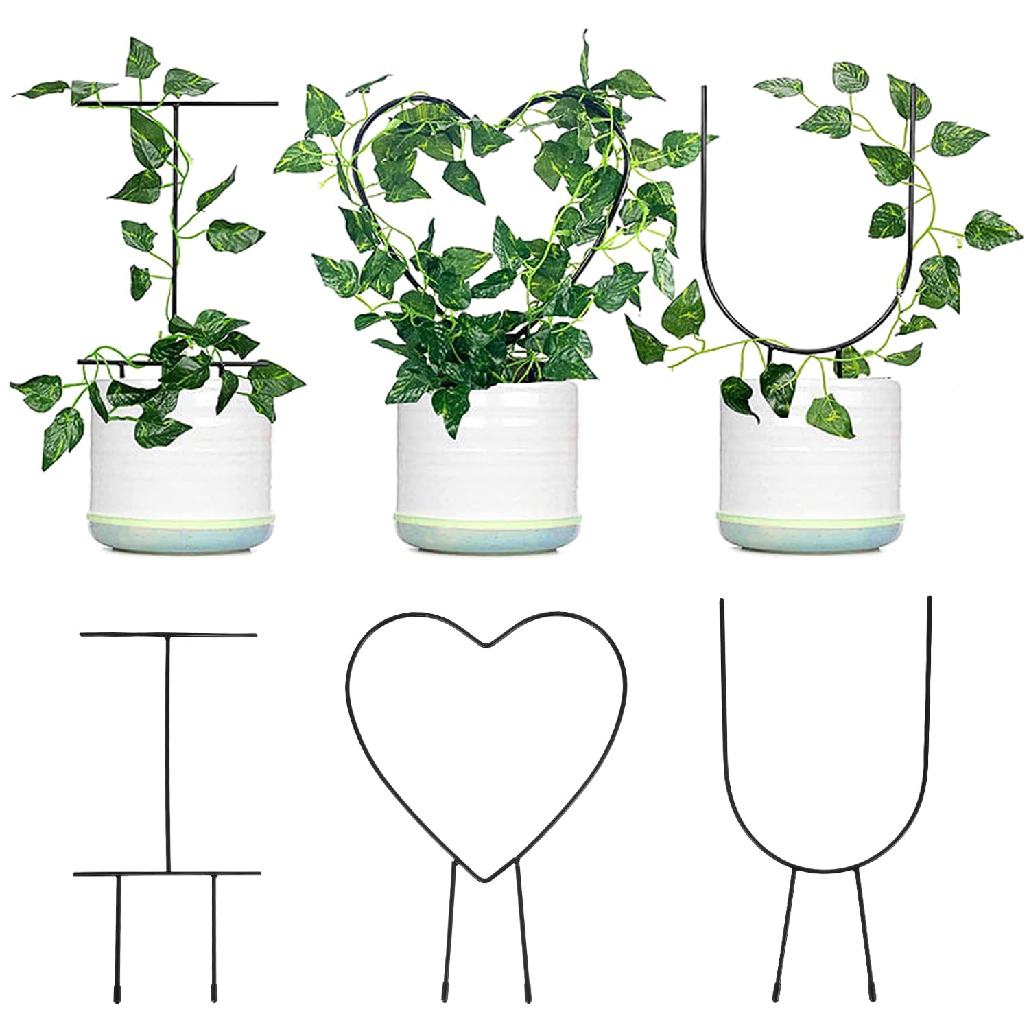 Toorise 3 Pack Metal Garden Plant Support for Climbing Plants Small ...