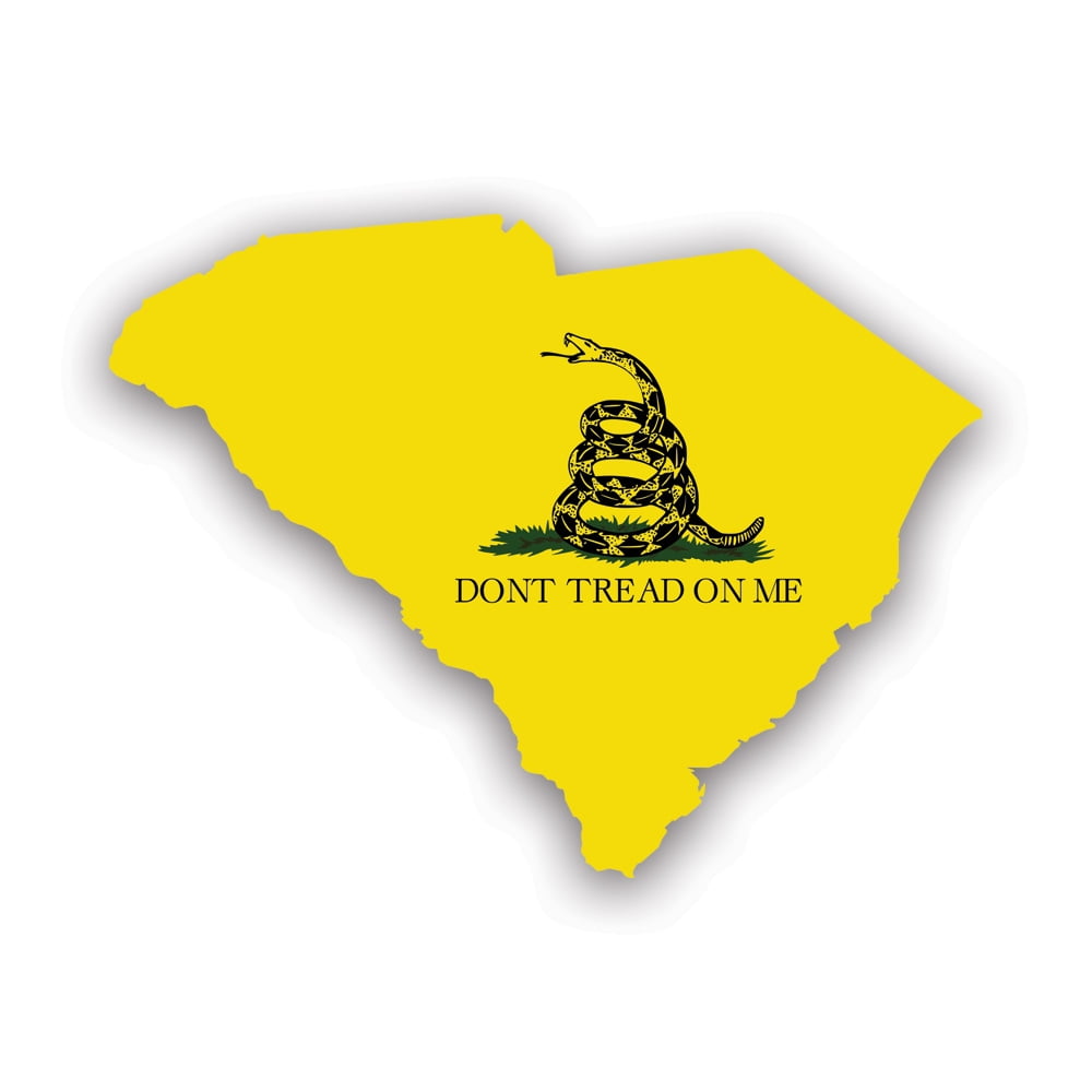South Carolina State Shaped Gadsden Flag Sticker Decal - Self Adhesive ...