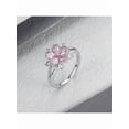 9 Pink Sakura Cubic Zirconia Stainless Steel Ring For Women Birthday ...