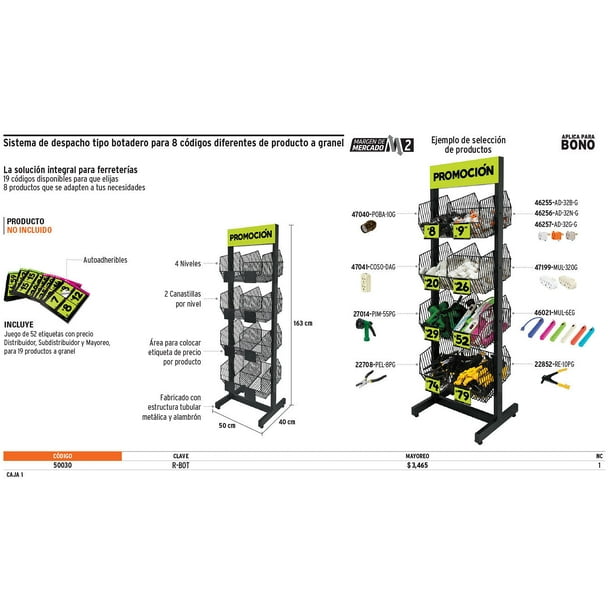 Rack botadero, metálico, 4 niveles Truper Rack botadero, metálico, 4 ...