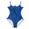 Daznico Women's Color-Block Swimsuit - Deep V-Neck Removable Padding ...
