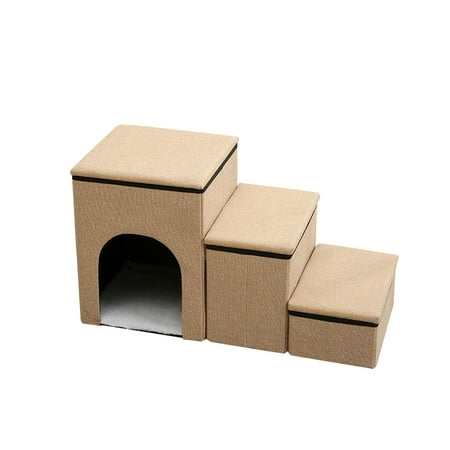 Foldable Pet Stairs Pets Dog Step Stool Condo for Small Medium Dogs 3 ...