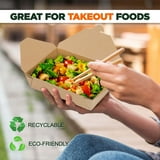 50 Pack 54 oz Disposable Take Out Containers Microwaveable Kraft Paper ...