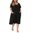 Agnes Orinda Plus Size Nightgowns Pajama For Women Short Sleeve V Neck