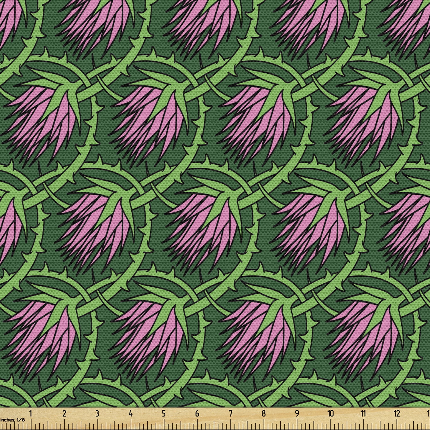 Thistle Sofa Upholstery Fabric by the Yard, Ornament of Curvy Branches ...