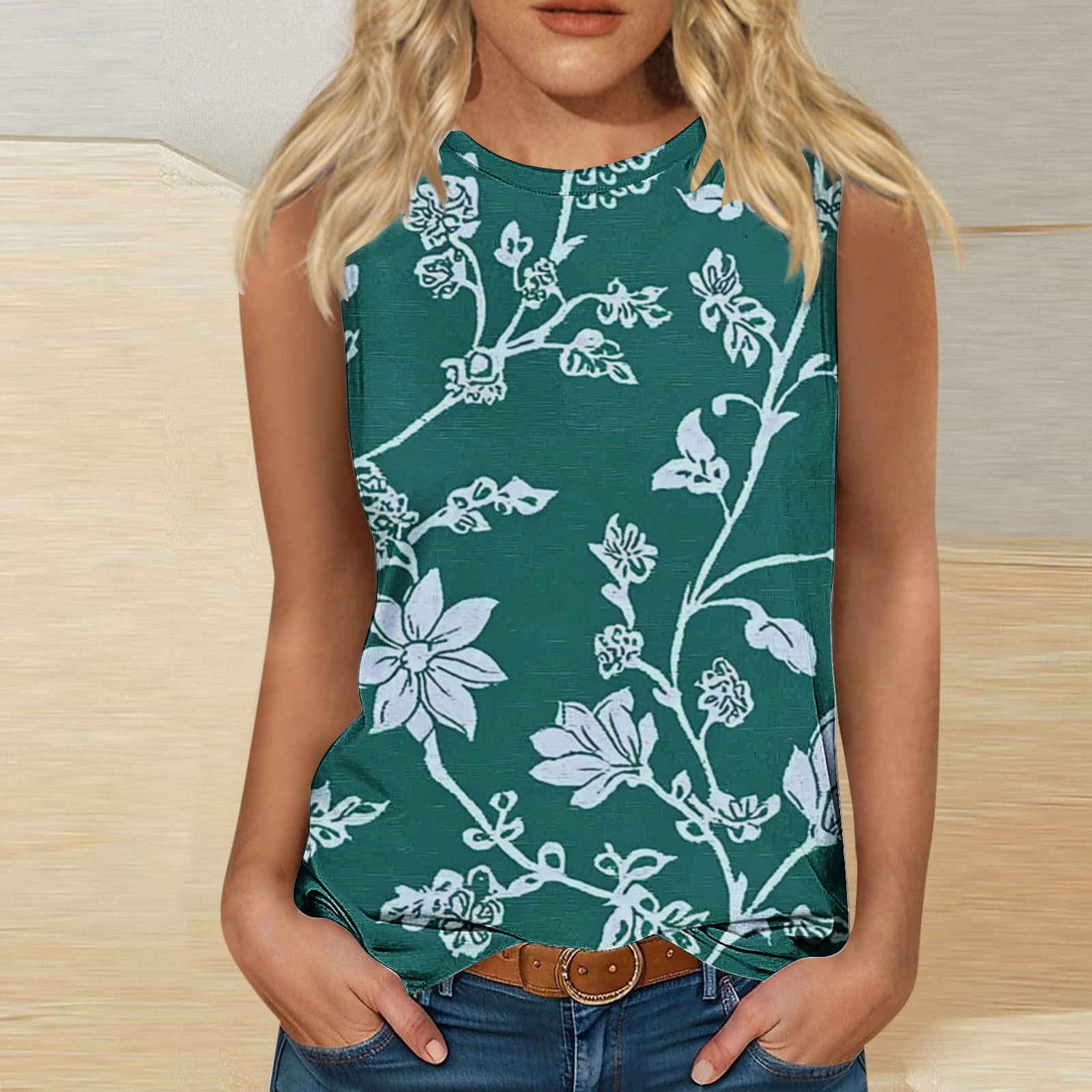 Click here for Qulqfy Sleeveless Womens Tops Trendy Vest Blue Cas... prices