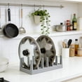 DICEWEN Hygienic Kitchen Tool Rack Pot Lid Holder Space-Saving Shelf ...