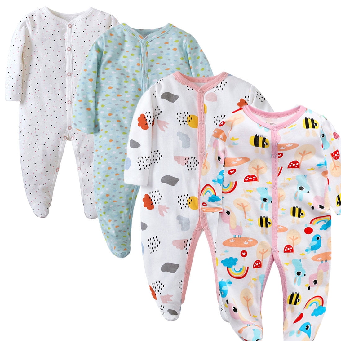 0-4 Years Baby Girls' 1-pack Flannel Footless Pajamas Baby Boy Girl Zipper Closure Sleep and ...