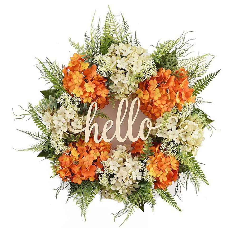 Spring Wreath for Front Door 18 Inch Artificial Hydrangea Wreath Summer ...