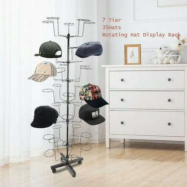Miumaeov 7 Tier Adjustable Hat Display Retail Hat Rack Rotating Spinner ...