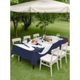 Blue Text Rectangle Outdoor Tablecloth with Umbrella Hole Vintage ...