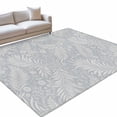 Abstract Gray Flower Washable Area Rug 6 x 9 ft Modern Minimalist Art ...