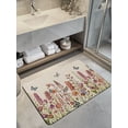 Beige Floral Soft Diatomite Mat, Spring Lavender Wildflowers Blue ...