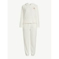 Joyspun Womens Plush Hooded Top And Pants 2 Piece Pajama Set Sizes Xs To 3x