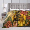 Bee Blanket Gift Cozy Soft Home Decor Nature Inspired Throw Blanket for ...