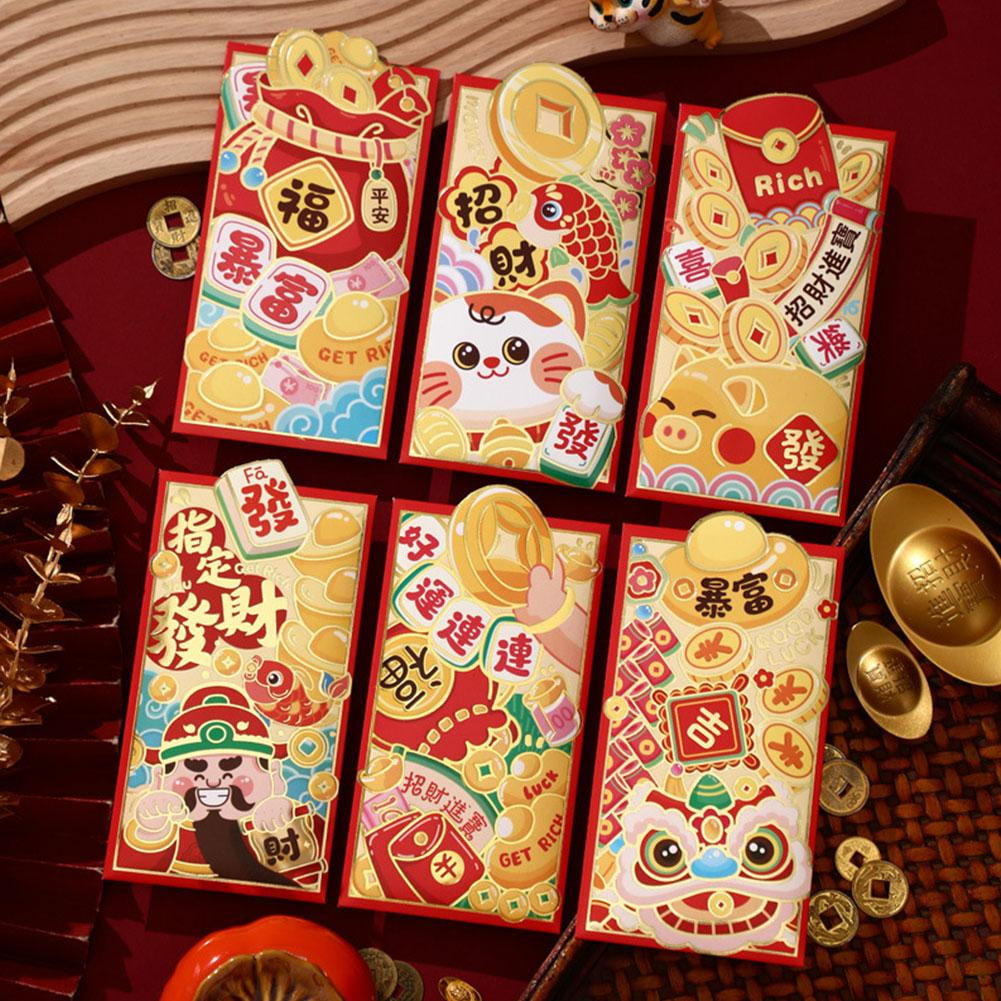 SGACAI 2025 Sobres Rojos Serpiente Ampao Paquete Rojo Año Nuevo Chino Angpao Rojo Navidad ...