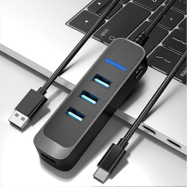 Adaptador de corriente USB 2.0, concentrador divisor multiusb de 4 puertos, expansor múltiple de ...