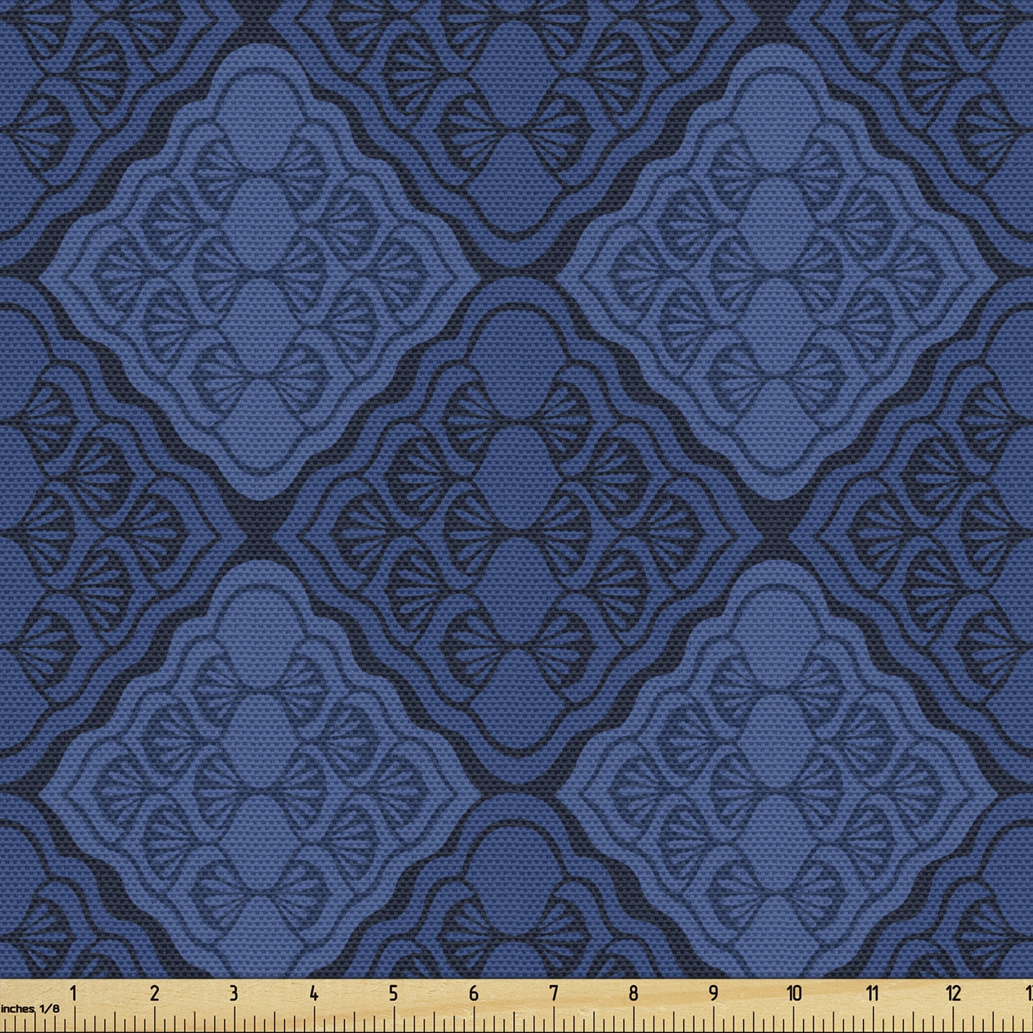 Navy Blue Fabric by the Yard, Nautical Colored Continuous Demonstration ...