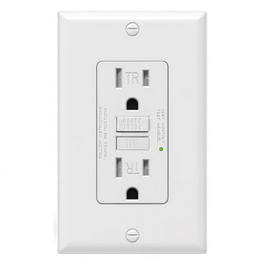 Hyper Tough GFCI Electrical Outlet 20A White with Self-Test, Tamper ...