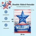 garden flags patriotic A welcome sign with a blue star on top of an ...
