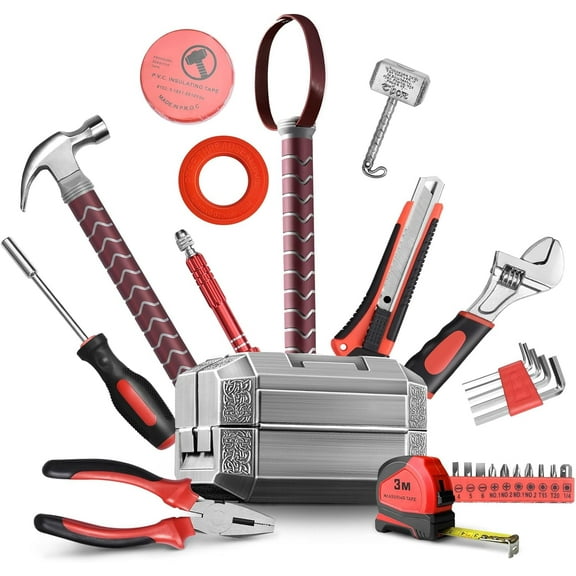 Marvel Avengers Thor's Large 30-Piece Mjolnir Hammer Tool Set | All-In ...