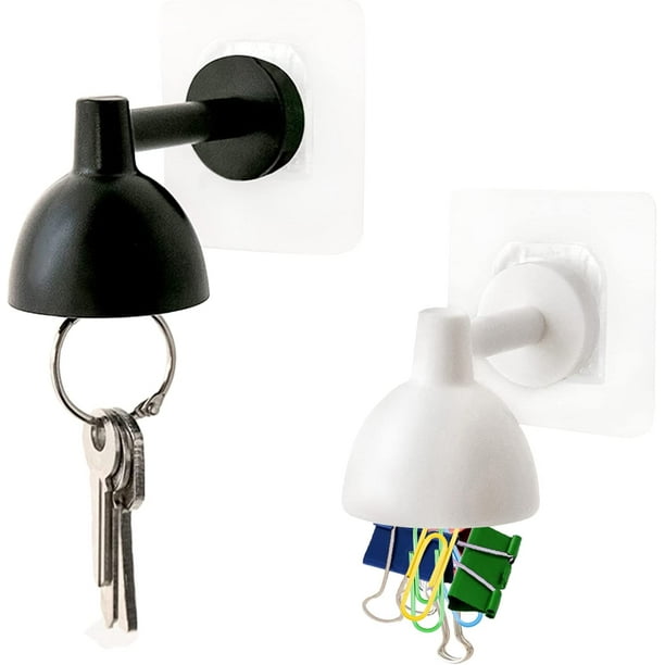2 Pieces (black and white)Wall Mounted Magnetic Key Holder, Self ...