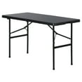 HomGarden 4FT Plastic Folding Table with Handle, Indoor-Outdoor, Party ...