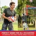 CROSSNET Quick Assemble 4 Square Volleyball Game Set for Adults and Kids with Volleyball Net ...