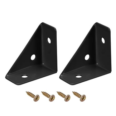 Wideskall 2" inch Corner Brace Angle Repair Bracket Bright Brass w ...
