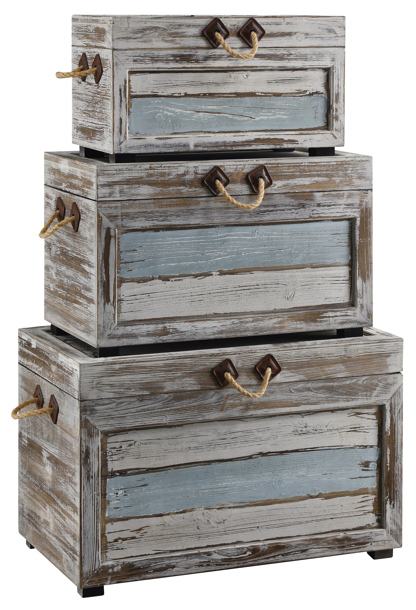 Nantucket Weathered Wood Trunks - Walmart.com