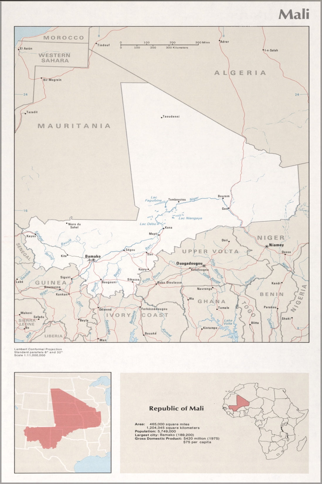 24"x36" Gallery Poster, cia map of Mali 1976 - Walmart.com