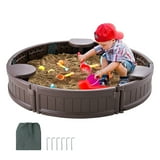 KFFKFF Sandbox with Lid, Dimensions 47.2 x 9.1 inches, Circular Sand ...
