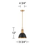 Possini Euro Design Black Burnished Brass Mini Pendant Light 9 3/4 ...