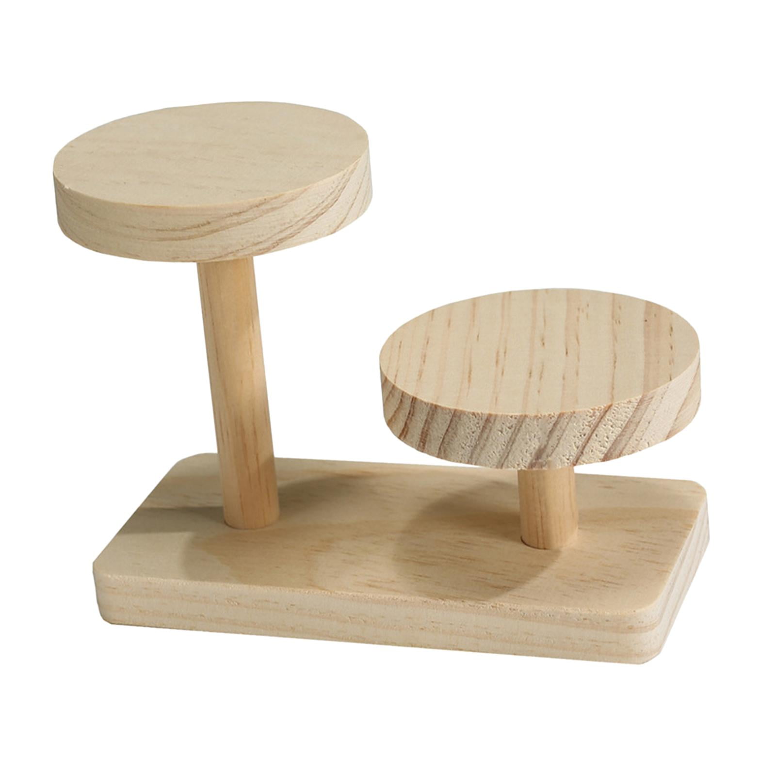 Round Wooden Display Decorative Display Stand Rack Shelf Solid Wood ...