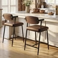 Counter Height Bar Stools Set of 8 with Arms, Soft Leather 8pcs Tall ...