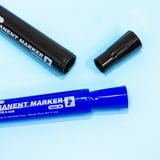 BAZIC Permanent Marker Chisel Tip, Assorted Color Markers Total 12 ...