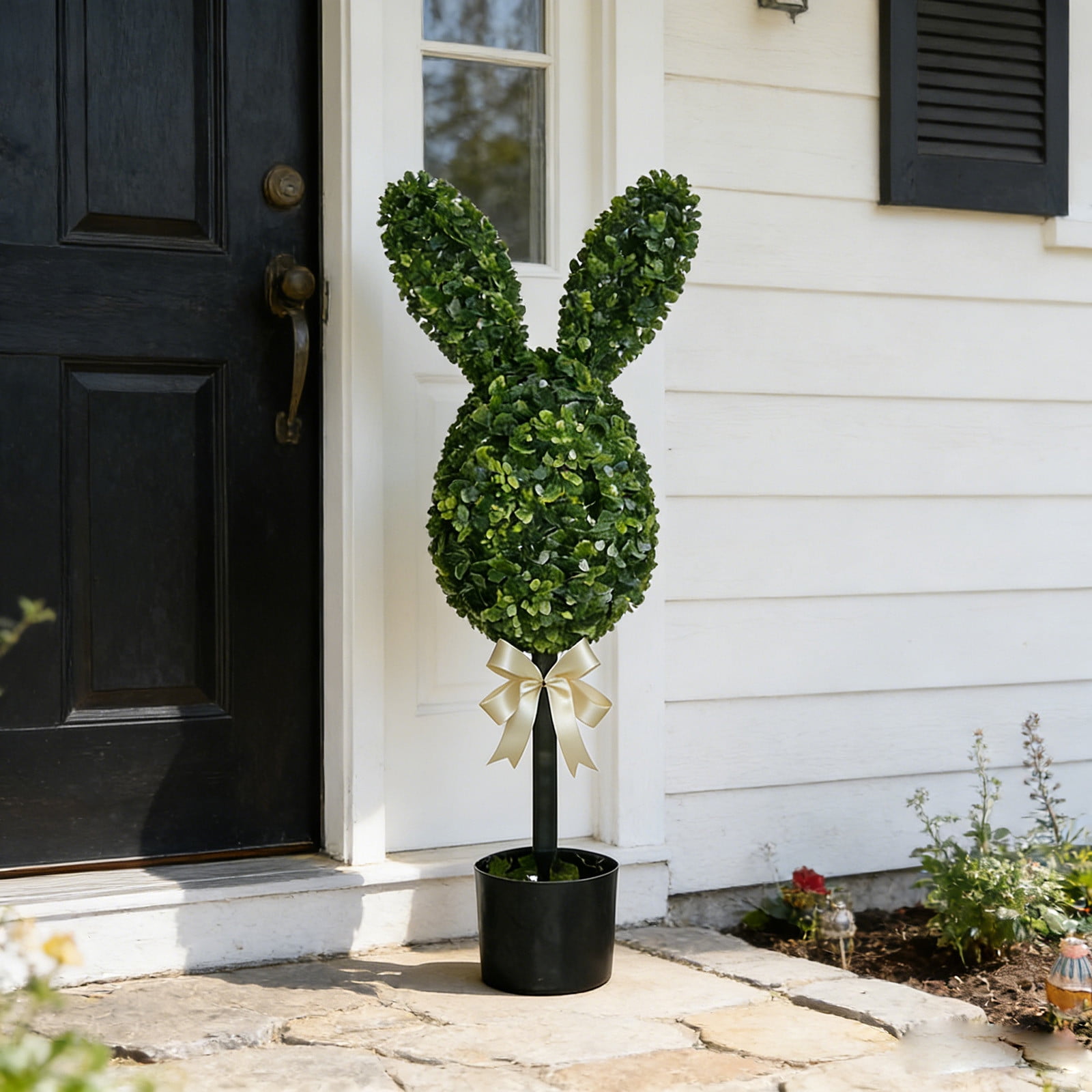 Click here for Yeliwango Artificial Boxwood Topiary Bunny Egg Tre... prices