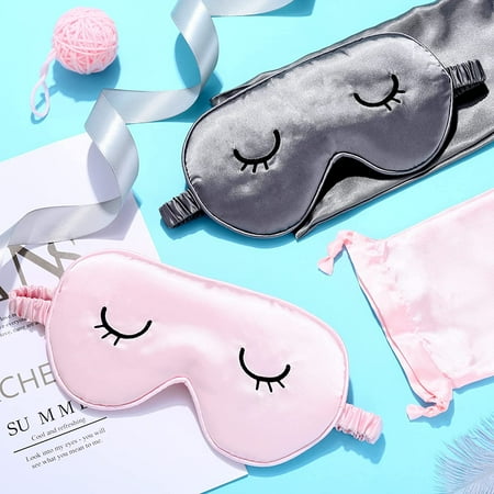 2 Pieces Cute Sleep Eye Masks for Kids Silk Sleep Eye Cover Cute ...