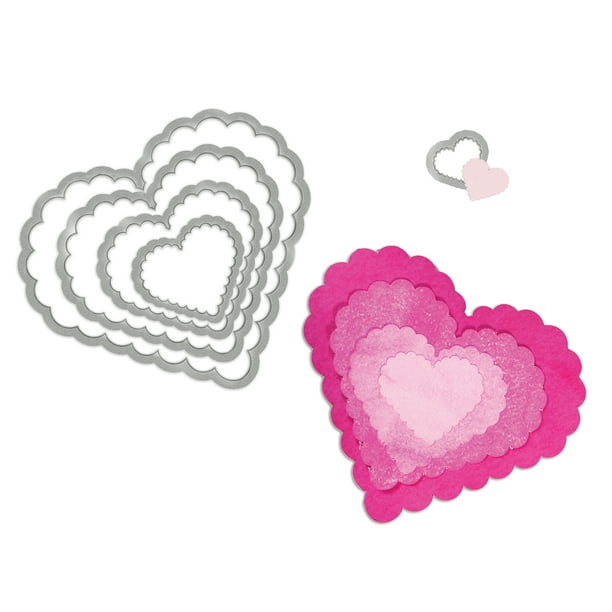 Sizzix Framelits Dies - Hearts, Scallop - Walmart.com - Walmart.com