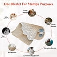 Abstract Wave Throw Blanket for Couch Texture Blue Beige Gradient Brach ...