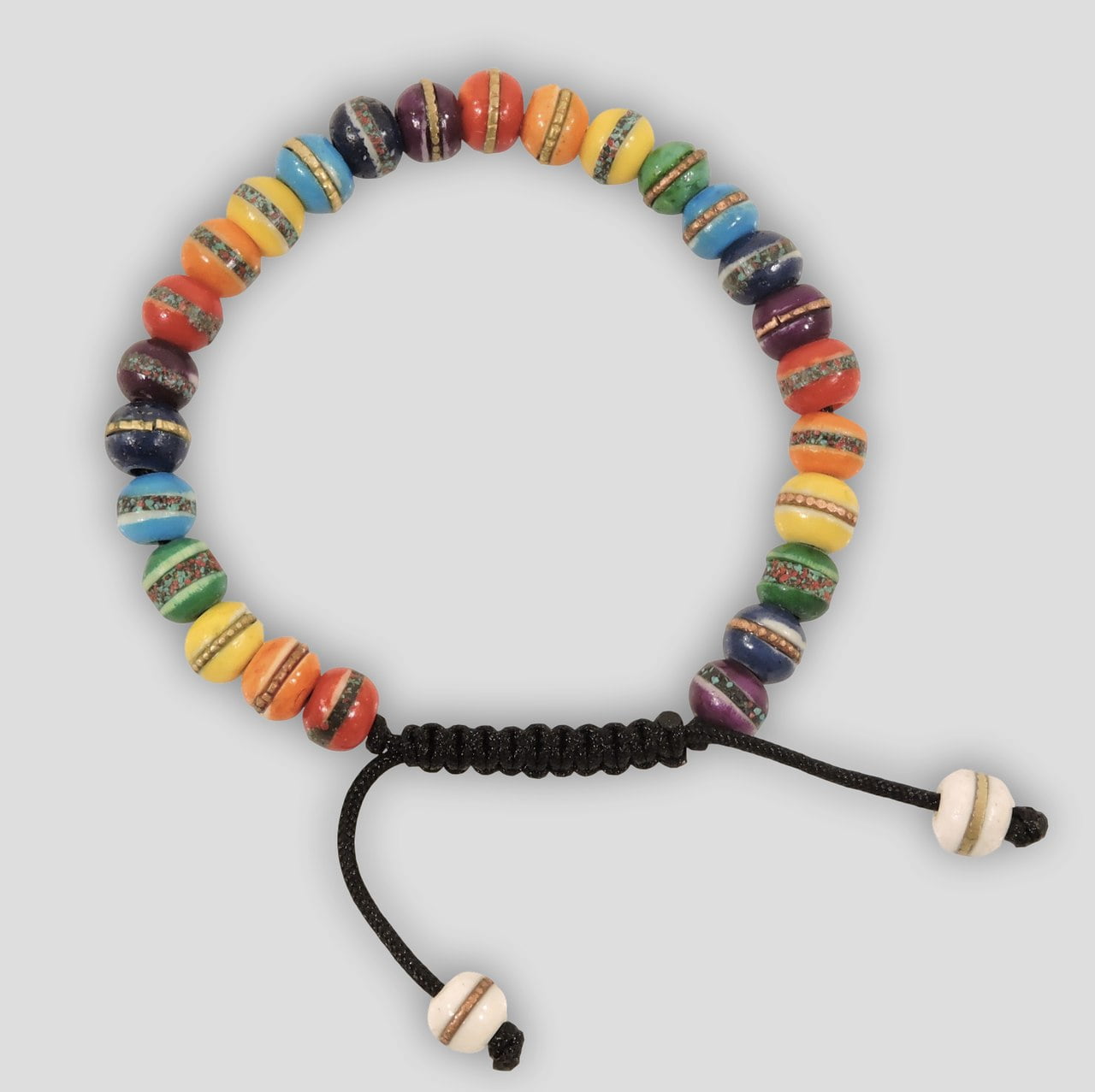 Healing Tibetan Wrist Mala Yoga Bracelet - Rainbow Seven Chakra ...