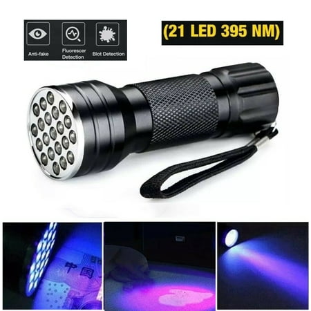 Black Light, Mini UV Flashlight, 21 LED 395 nm Ultraviolet Blacklight Detector for Dog Urine ...