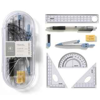 Student Geometry Math Set, Drawing Compass and 6 Inch Clear Swing Arm ...