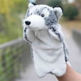Grey Brown Wolf Plush Toy Hand Puppet Gift Animal Doll Kindergarten ...