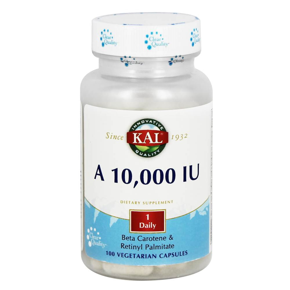 Kal - Vitamin A 10000 IU - 100 Vegetarian Capsules - Walmart.com ...