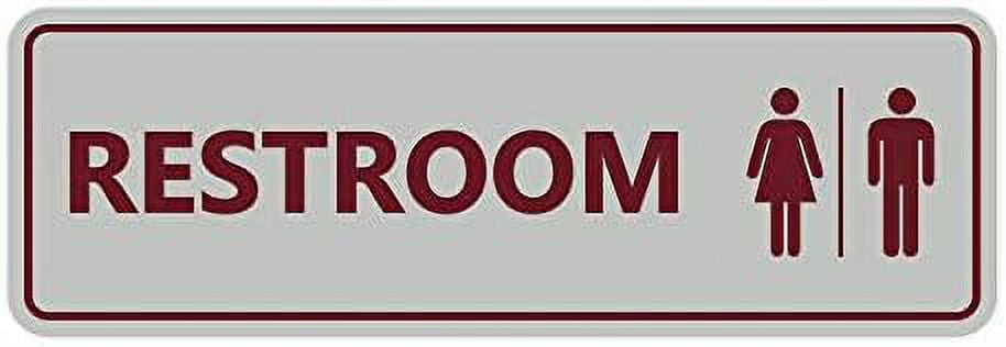 standard all gender restroom sign(light grey/burgundy) - large ...