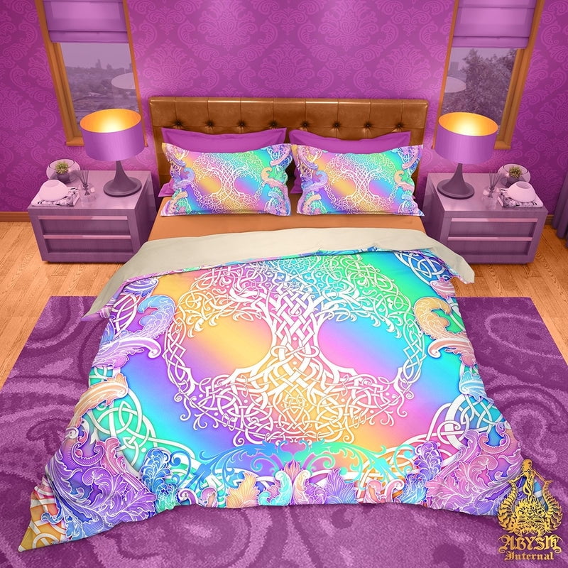 Juego de cama boho, edredón o colcha, funda de cama estética ...