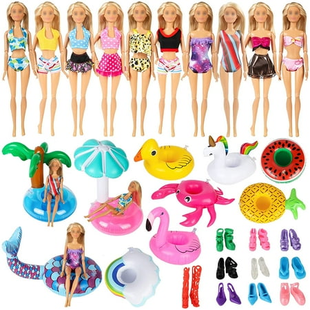 48 Pieces Doll Clothes Set Include 10 Set Handmade Bikini Swimsuit ...