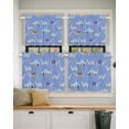 Abstract Watercolor Camels Short Blackout Curtains 30 Inch Long,Blue ...